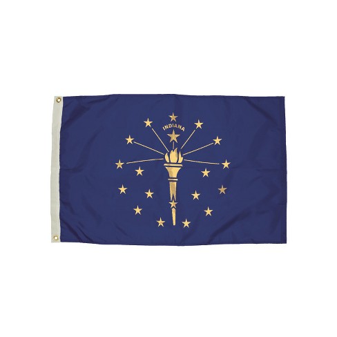Durawavez Nylon Outdoor Flag With Heading & Grommets, Indiana, 3ft X ...