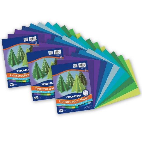Tru-ray Construction Paper, Cool Assorted, 9" X 12", 450 Sheets : Target