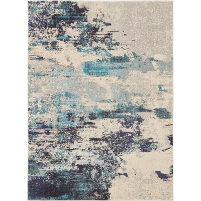 Nourison Celestial Ces02 Ivory/teal Blue Area Rug 5'3" X 7'3" : Target