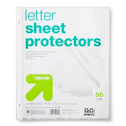 50ct Letter Sheet Protectors Clear - Up & Up™ : Target