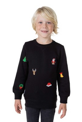 Opposuits Deluxe Boys Christmas Sweater - X-mas Icons - Black : Target