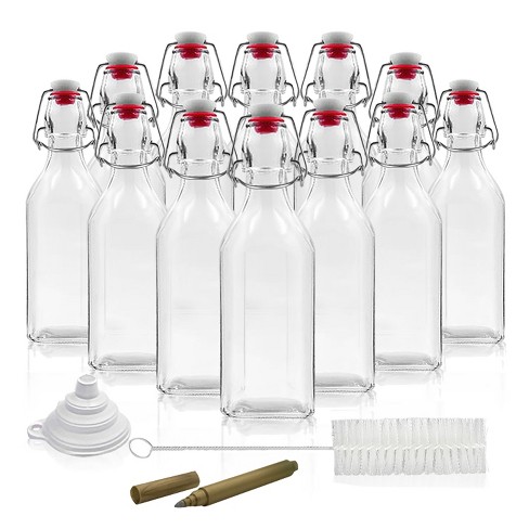 Nevlers Glass Swing Drinking Bottles - Airtight Seals 8.5oz (12pk) : Target