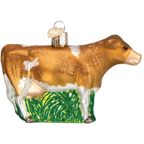 Old World Christmas Blown Glass Christmas Ornament, Brown Dairy Cow ...