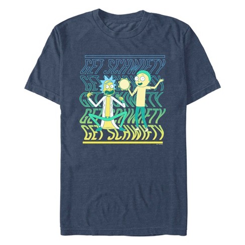 Men's Rick And Morty Get Schwifty Dance T-shirt - Navy Blue Heather ...