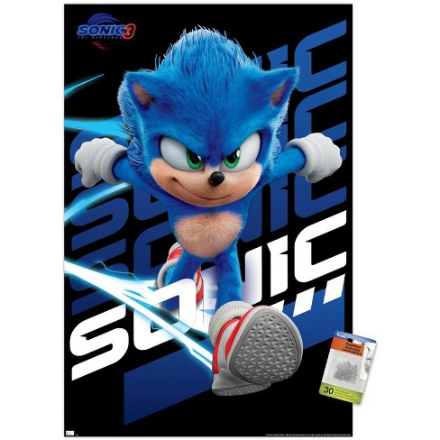 Trends International Sonic The Hedgehog 3 - Sonic Unframed Wall Poster ...
