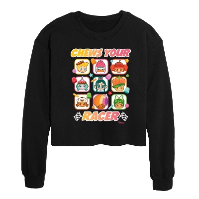 - Disney - Chews Your Racer Cropped Long Sleeve Crew Neck Sweatshirt ...