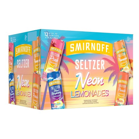Smirnoff Spiked Sparkling Seltzer Neon Lemonade Variety - 12pk/12 Fl Oz ...
