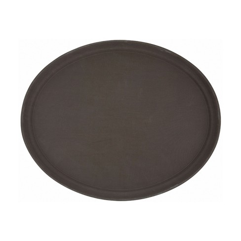 Winco Easy-hold Rubber-lined Plastic Tray, Oval, Brown, 27? X 22? : Target