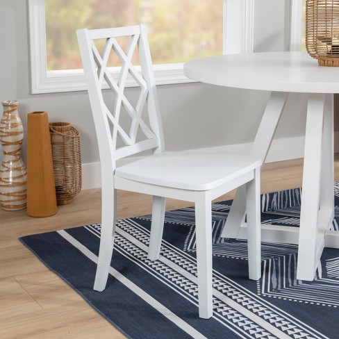 Shelby Solid Wood X Back Side Chair White - Powell: Acacia & Rubberwood ...