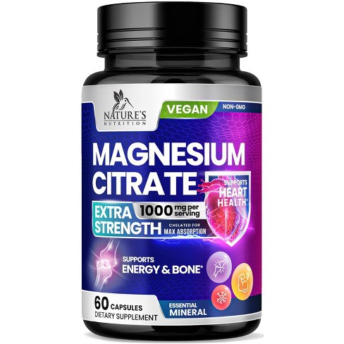 Magnesium Citrate Extra Strength 1000mg - Chelated For Max Absorption ...