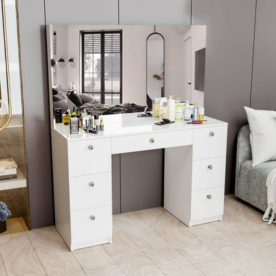 Emmy Lighted Crystal Knobs Makeup Vanity White - Boahaus : Target