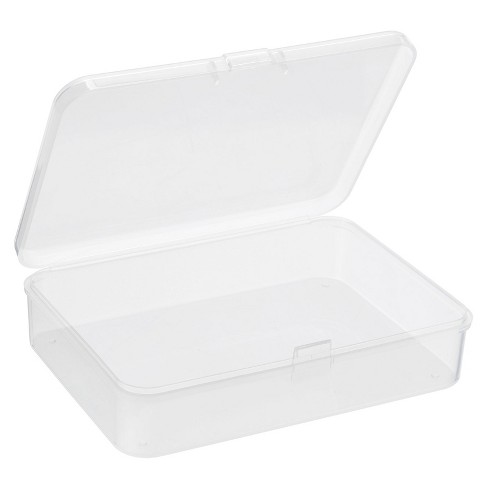 Unique Bargains Plastic Rectangular Storage Case With Hinged Lid 4 Pcs ...