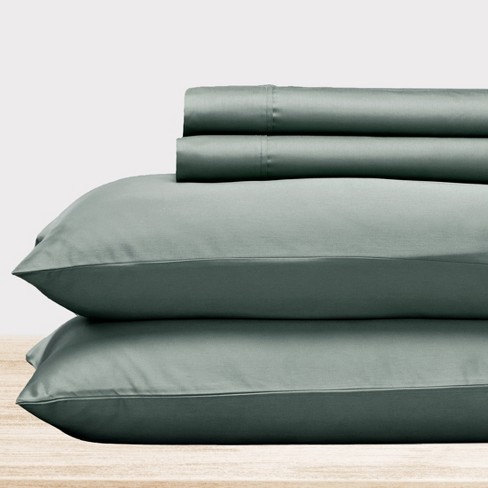 Sage Green Queen Sheet Set - 100% Cotton Bed Sheets, 400 Thread Count ...