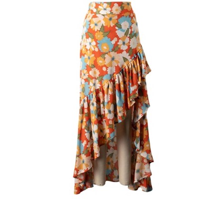 Women's Wo's Floral Wrap Skirt With Ruffle - Fascination S : Target