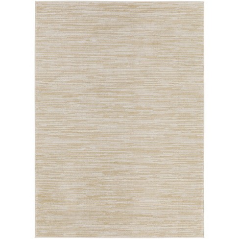 Nourison Essentials Easy Care Indoor Outdoor Area Rug - Ivory Gold 5' X ...