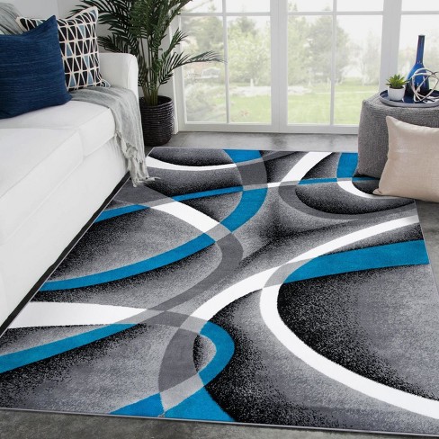 Luxe Weavers Modern Abstract Geometric Turquoise 5x7 Area Rug : Target