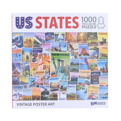 Ut Brands Us States Vintage Poster Art 1000 Piece Jigsaw Puzzle : Target