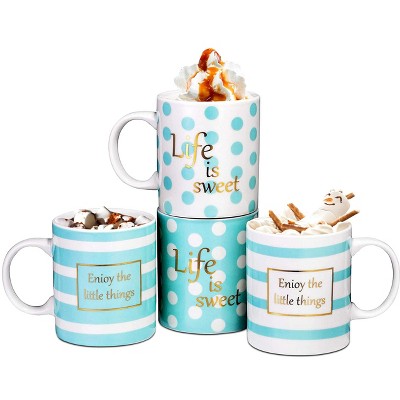 8oz 12pk Porcelain Elle Mug Set White - Elama : Target