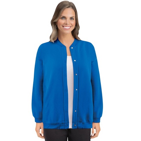 Collections Etc Full Snap Front Fleece Jacket With Side Pockets Xx ...