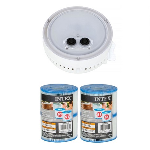 Intex Multi-colored Led Spa Light And Type S1 Pool Filter Cartridges (2 ...