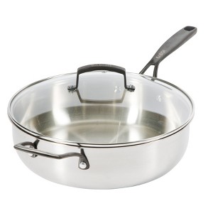 Babish 5-Qt Stainless Steel Sauté Pan with Lid – Heavy Duty Nonstick ...