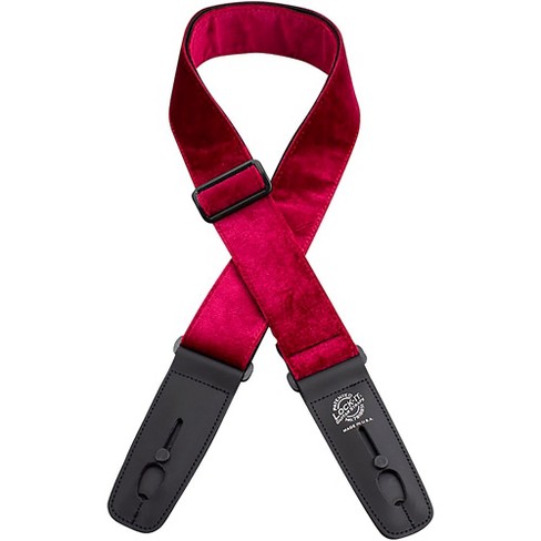 Lock-it Straps 2" Crushed Velvet Locking Guitar Strap Red : Target