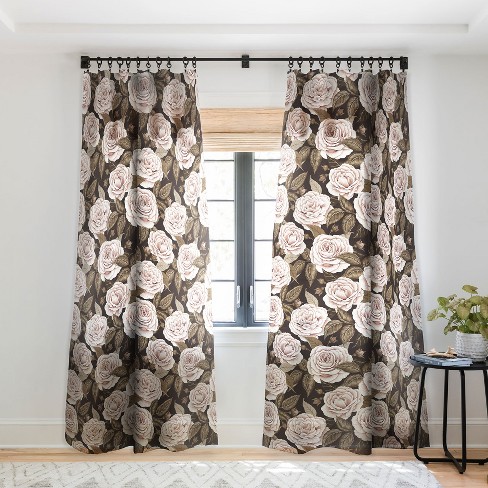 Avenie A Realm Of Roses Dark Academia 108" X 50" Single Panel Sheer ...