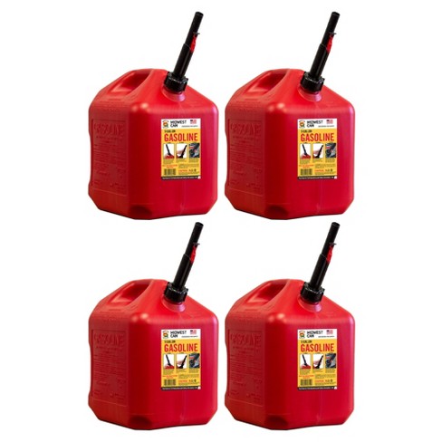 Midwest Can Company 5610 5-gallon Epa & Carb Compliant Gas Can Fuel Container Jug With Flow ...