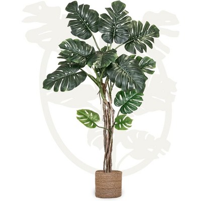 Maia Shop Artificial Monstera Tree 6 Feet Tall Faux Silk Tropical Home ...