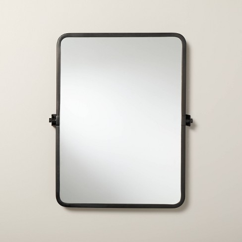 22 x30 Rectangular Bathroom Vanity Pivot Mirror Black Finish Hearth Hand With Magnolia Wall Mount Tiltable Design Target