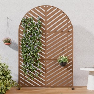 PexFix Outdoor Privacy Screen Arched Metal Privacy Fence with Chevron ...