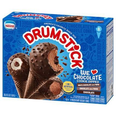 Nestle We Love Chocolate Cookie Frozen Dipped Drumstick - 8ct : Target