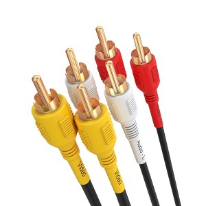 Cmple - 3 RCA Cable 3 Feet Composite Three RCA Male to Male Audio Video ...