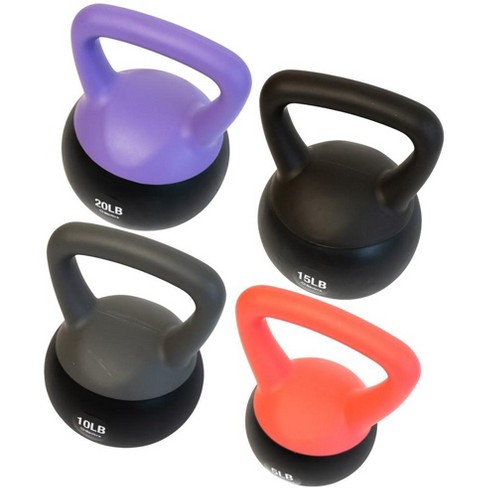 Bintiva Sea And Iron Sand Filled Kettlebells - 4pc Set Of 5lb, 10lb ...