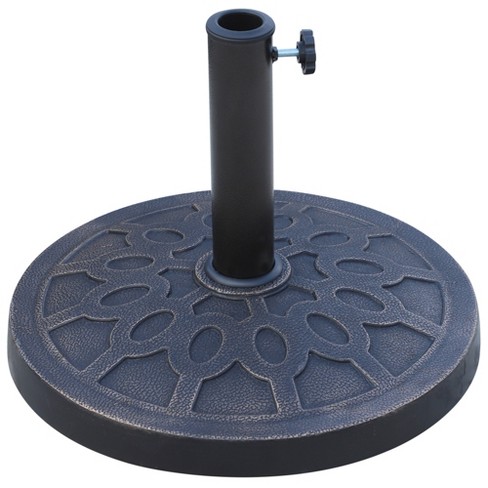 Outsunny 18" Round Resin Umbrella Base Stand Market Parasol Holder With ...