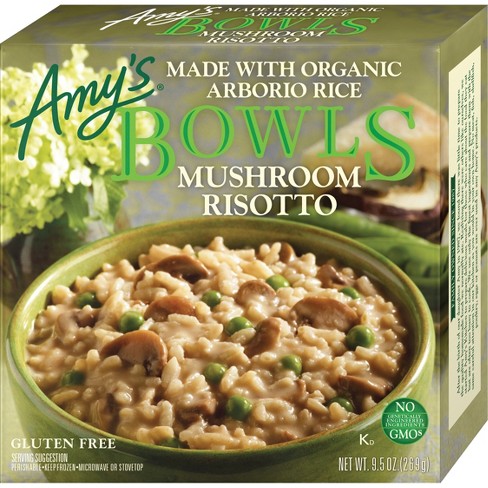 Amy's Mushroom Risotto Gluten Free Frozen Bowls - 9.5oz : Target