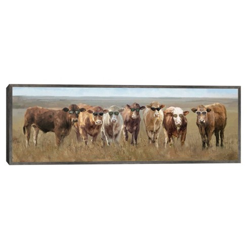 Masterpiece Art Gallery 16"x48" Seven Cool Cows Wall Art : Target