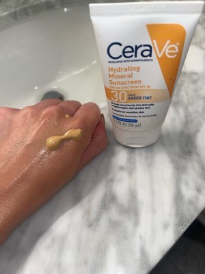 Cerave Hydrating Mineral Tinted Face Sunscreen Lotion - Spf 30 - 1.7 Fl Oz : Target
