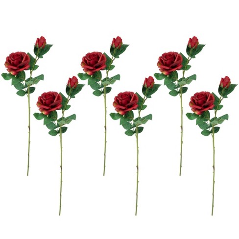 Northlight Real Touch™ Red Artificial Rose Stems, Set Of 6 - 26" : Target