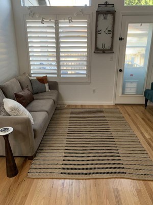 Reseda Hand Woven Striped Jute Cotton Area Rug Black - Threshold ...