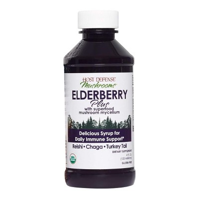 Host Defense Elderberry Plus Syrup, Mushroom Supplement, 4 Fl Oz : Target