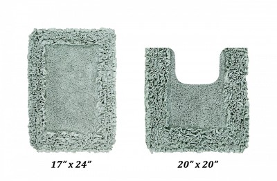 Better Trends Shaggy Border Bath Rug, 100% Cotton, 2 Piece Set (17" X ...