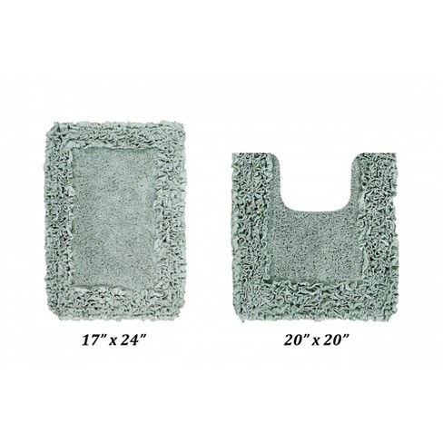 Better Trends Shaggy Border Bath Rug, 100% Cotton, 2 Piece Set (17" X ...