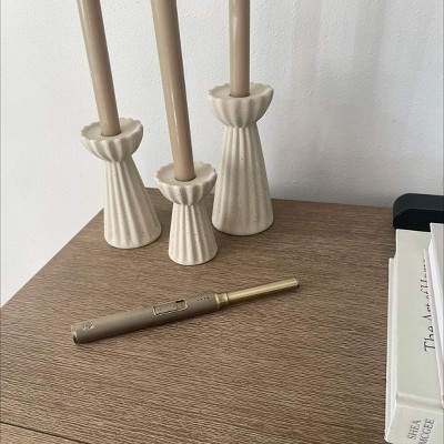 Ribbed Brass Battery Rechargeable Stick Lighter - Hearth & Hand™ With ...