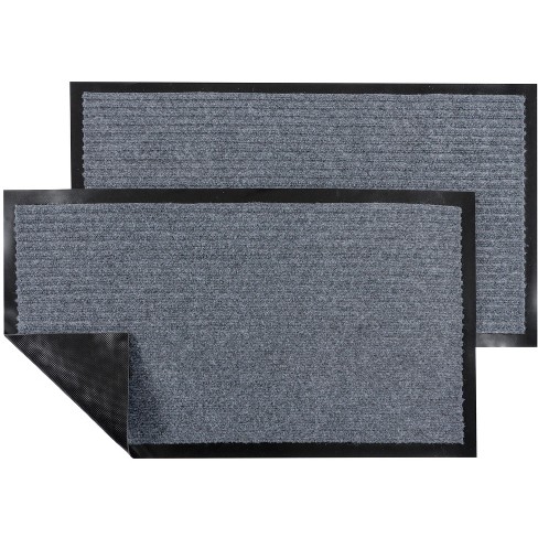 Kaf Home Set Of 2 Ribbed Door Mat With Non Slip Pvc Backing 17" X 30 ...