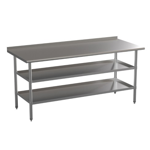 Emma And Oliver Nsf Certified Stainless Steel 18 Gauge Work Table With ...