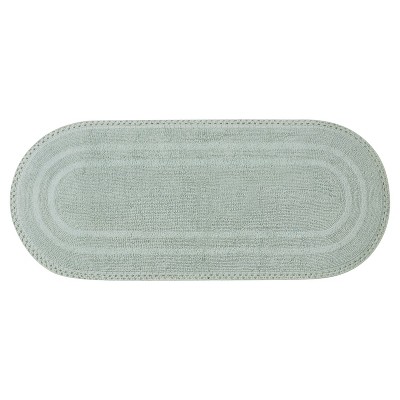 Laura Ashley Camilla Crochet Border 100% Cotton 24" x 60" Oval Bath Mat ...