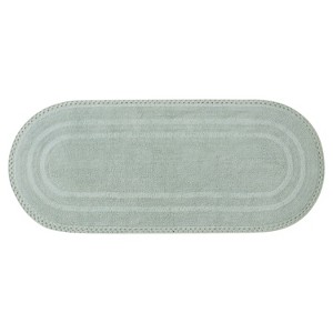 Laura Ashley Camilla Crochet Border 100% Cotton 24" x 60" Oval Bath Mat ...