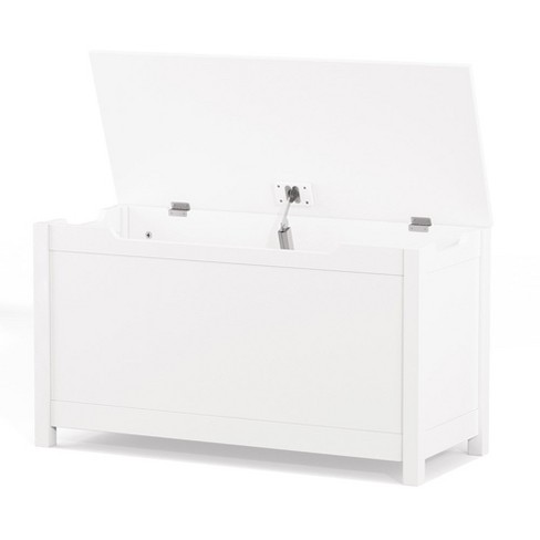 Kids Wooden Toy Storage Box With Safety Hinged Lid, Toy Chest For ...