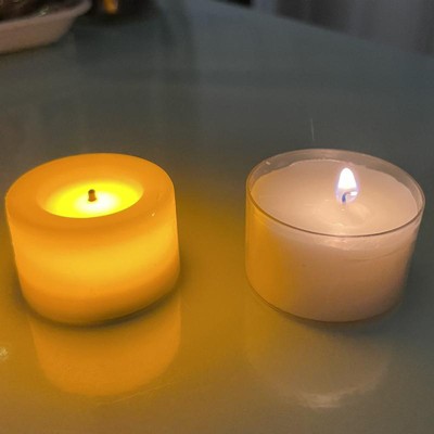 6pk Led Tealight Flameless Black Wick Candle Cream - Threshold™ : Target